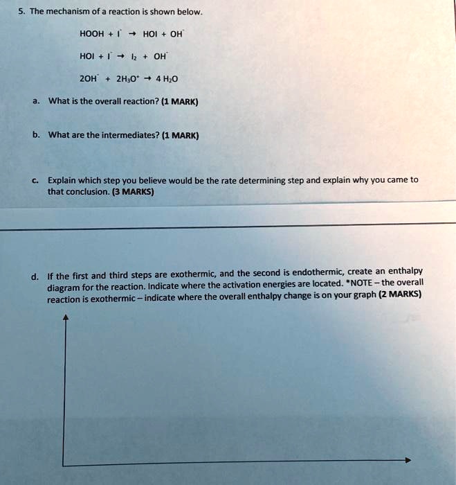 SOLVED: The mechanism of a reaction is shown below: HOOH HOI + OH HOI ...