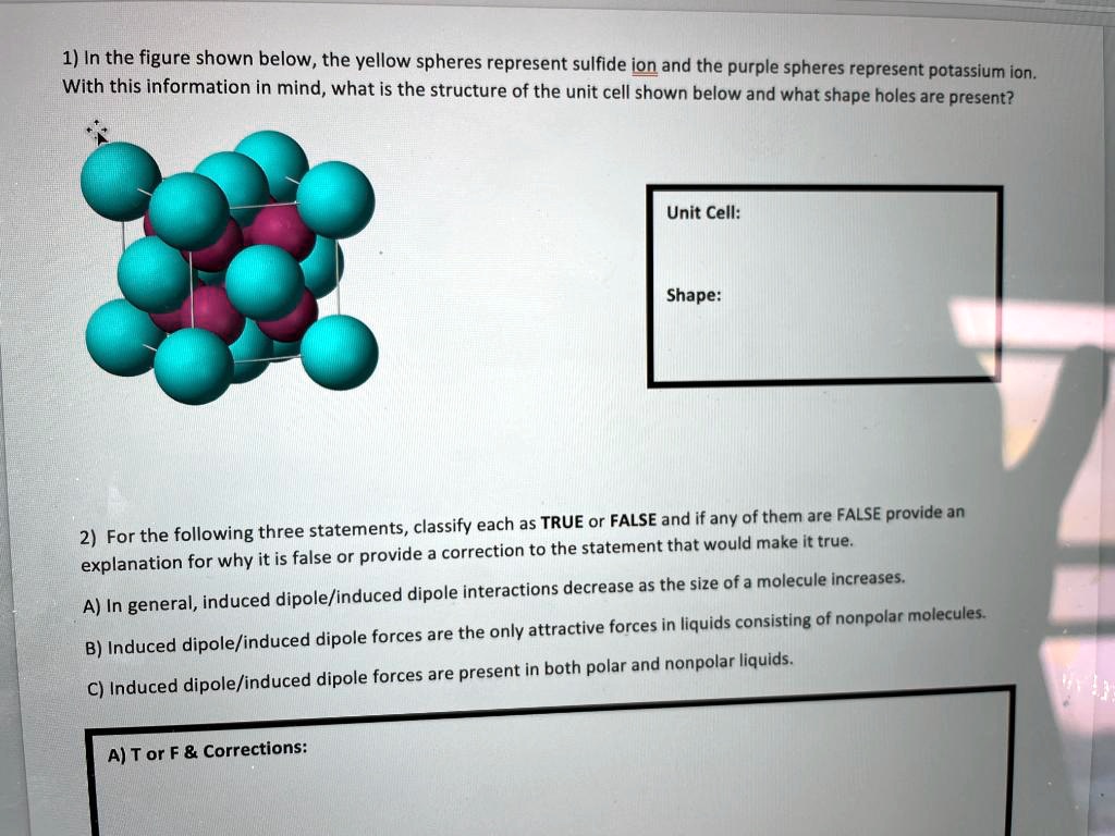 SOLVED: 1) In the figure shown below, the yellow spheres represent ...