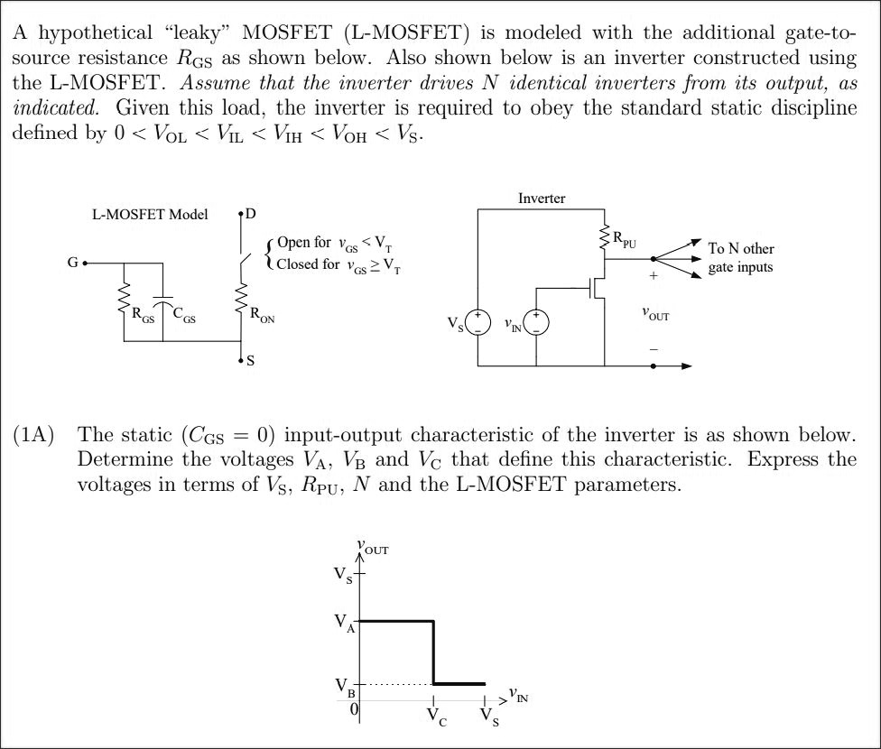 A hypothetical l̈eakyM̈OSFET (L-MOSFET) is modeled with the...
