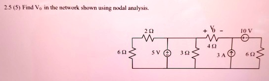 SOLVED: Find V0 in the network shown using nodal analysis. Please don't ... SOLVED: Find V0 in the network shown using nodal analysis. Please don't ...