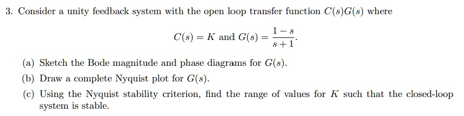 consider a unity feedback system with the open loop transfer function csgs where csk and gs1 ss1 ...