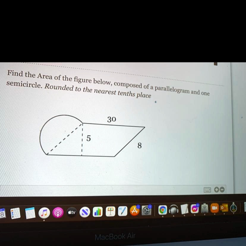 SOLVED: 'Find the Area of the figure below, composed of a rectangle and ...