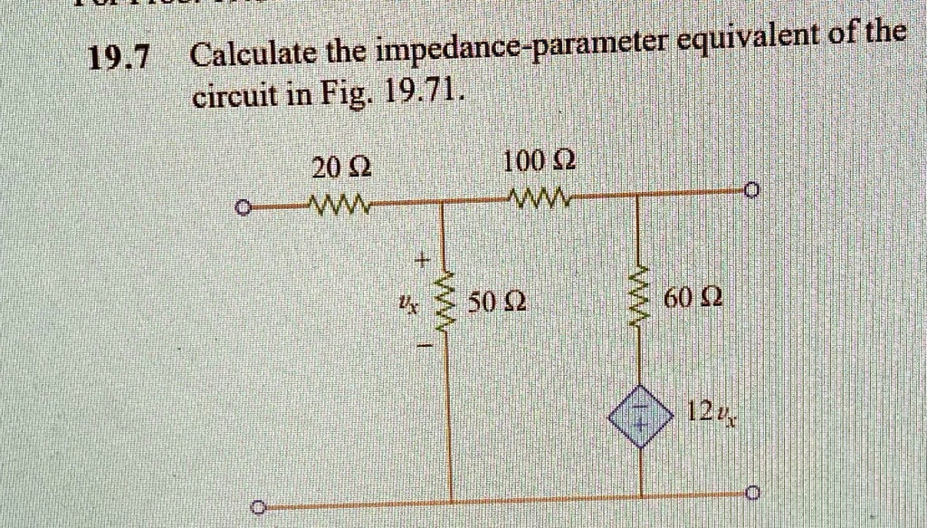 19.7 Calculate the impedance-parameter equivalent of the circuit in Fig. 19.71. 20 ? 100 ? + ux ...