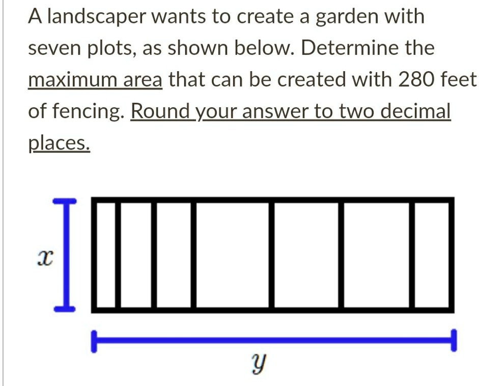 A landscaper wants to create a garden with seven plots, as shown below ...