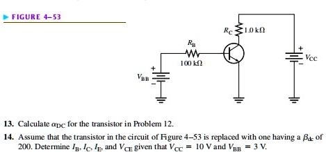 figure 4 53 rc 10 komega rb 100 komega vcc vbb 13 calculate alphadc for ...