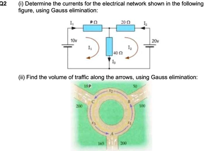 SOLVED: (i) Determine the currents for the electrical network shown in ...