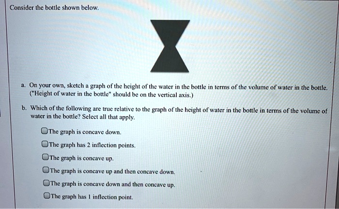 consider the bottle shown below on your own sketch graph of the height ...