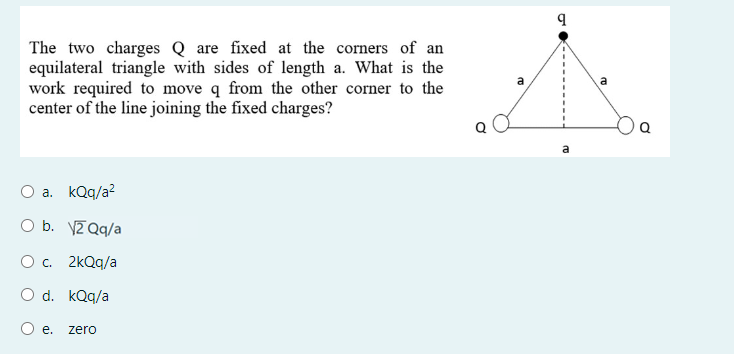 SOLVED: The two charges Q are fixed at the corners of an equilateral ...
