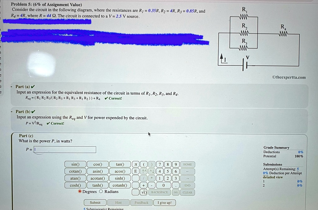 Problem 5: (6% of Assignment Value) Consider the circuit in the ...