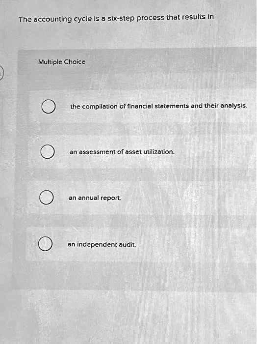 The accounting cycle is a six-step process that results in Multiple ...