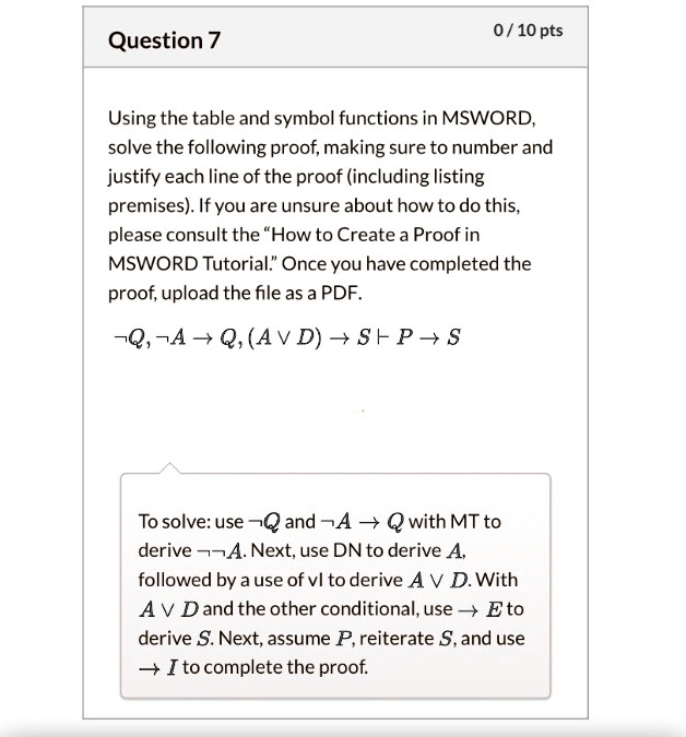 0 10 pts question 7 using the table and symbol functions in msword ...