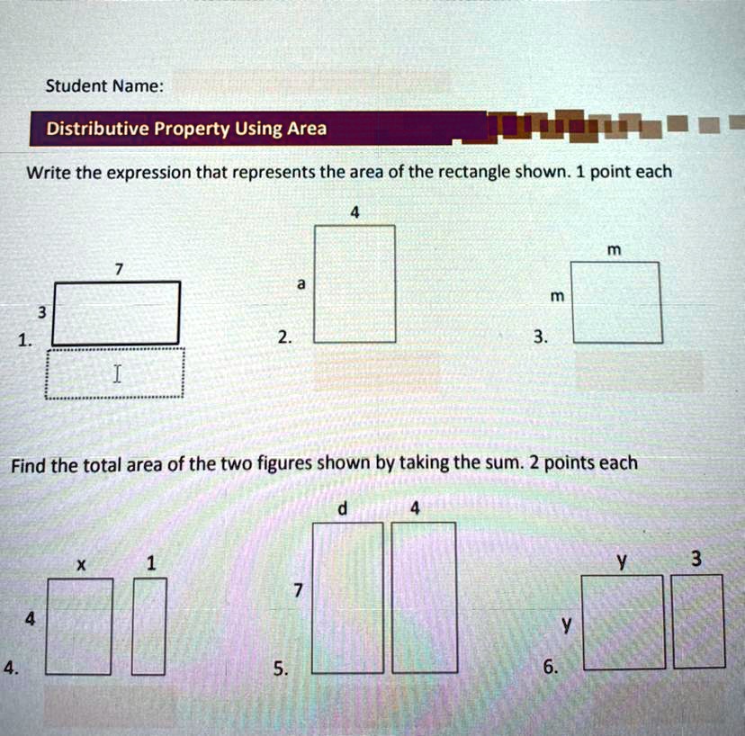 SOLVED: Help please!!!!!! Student Name: Distributive Property Using ... SOLVED: Help please!!!!!! Student Name: Distributive Property Using ...