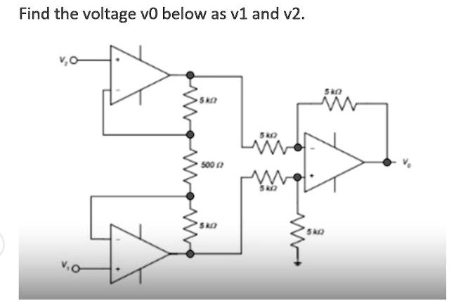 SOLVED: Find the voltage v0 below as v1 and v2.