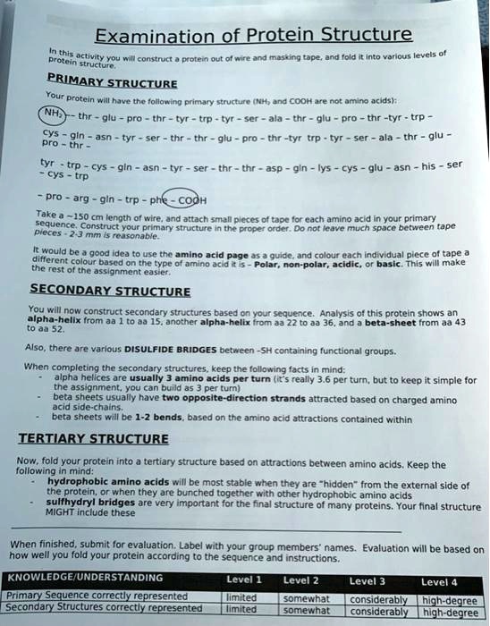 examination of protein structure thl ectivity maraig op2 wonious iavetr ...