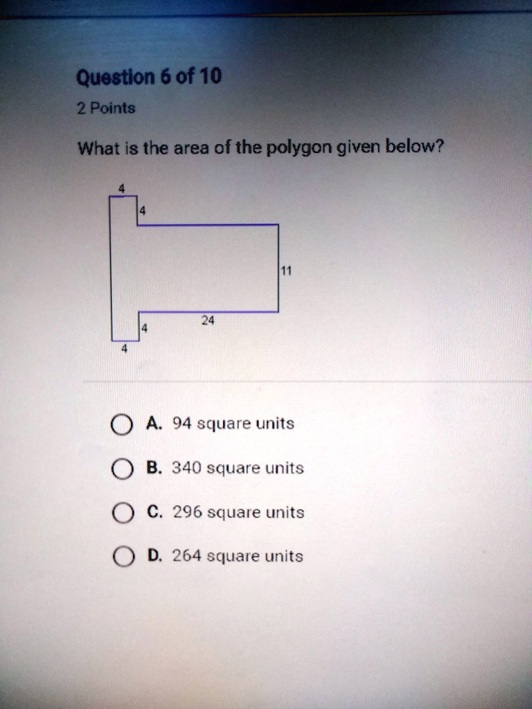 SOLVED: 'PLS Help !!! What is the area of the polygon given below? And ...