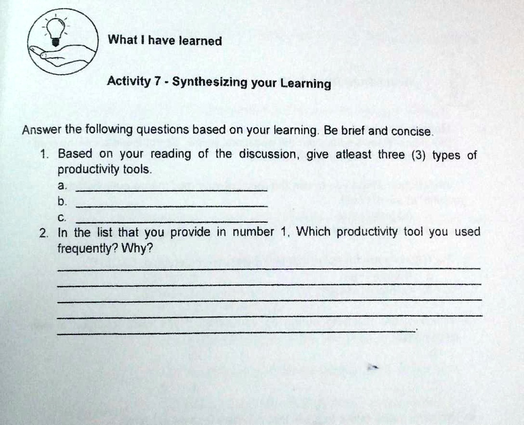 answer the following questions based on your learning be brief and concise 1 based on your ...