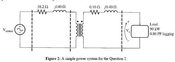 SOLVED: QUESTION 2 (15 MARKS) A single-phase power system is shown in Figure 2 below. The power ...