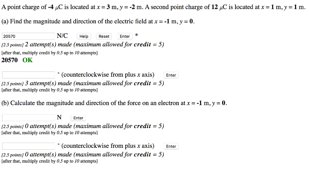 SOLVED:Apoint charge of -4 pC is located at x = 3 m, y=-_ m_ A second point charge of 12 pC is ...