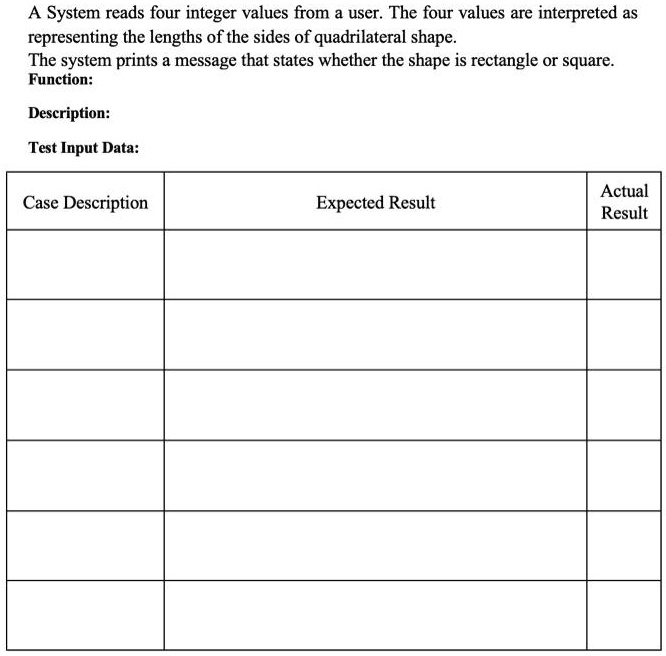 SOLVED: A System reads four integer values from a user: The four values ...