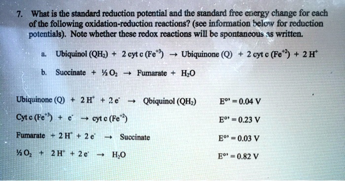SOLVED: What is the standard reduction potential and- the srandard ...