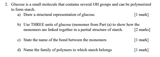 SOLVED: Glucose is a small molecule that contains several OH groups and ...
