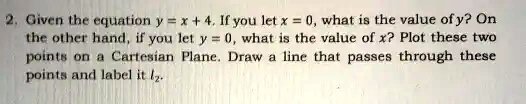 SOLVED: Given the equation y =x+ Il you let x = what is the value ofy ...