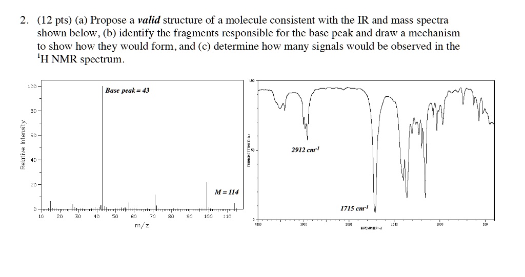 SOLVED: (a) Propose a valid structure of a molecule consistent with the ...