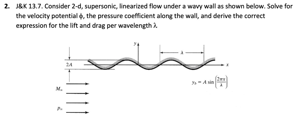 2 jk 137 consider 2 d supersonic linearized flow under a wavy wall as ...