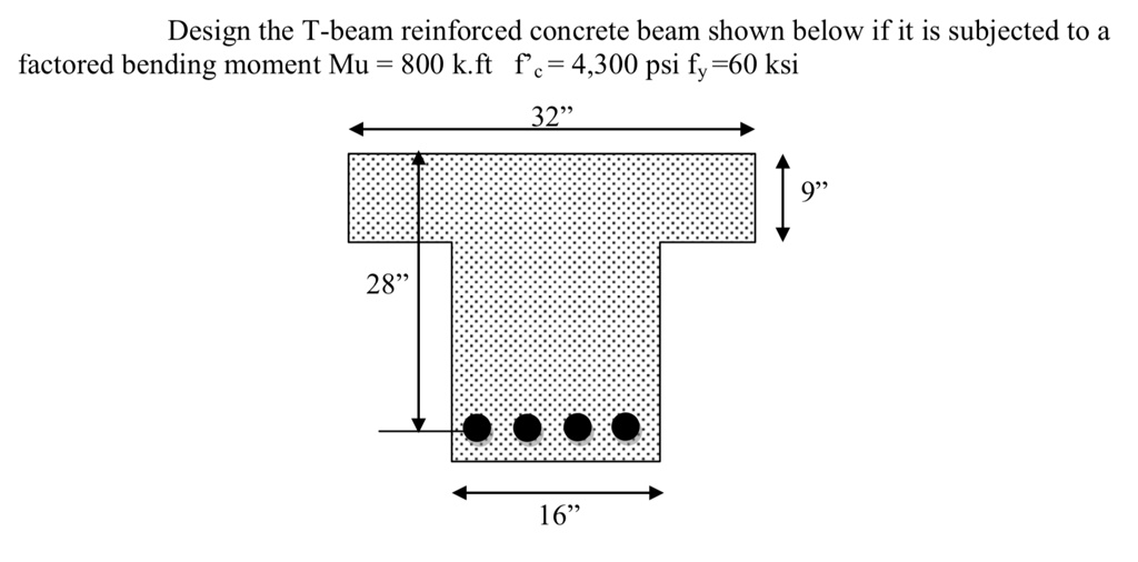 SOLVED: 'reinforced concrete design Design the T-beam reinforced ... SOLVED: 'reinforced concrete design Design the T-beam reinforced ...