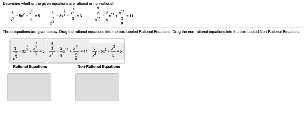 Solved Determine Whether The Given Equations Are Rational Or Non Rational Rational Equations