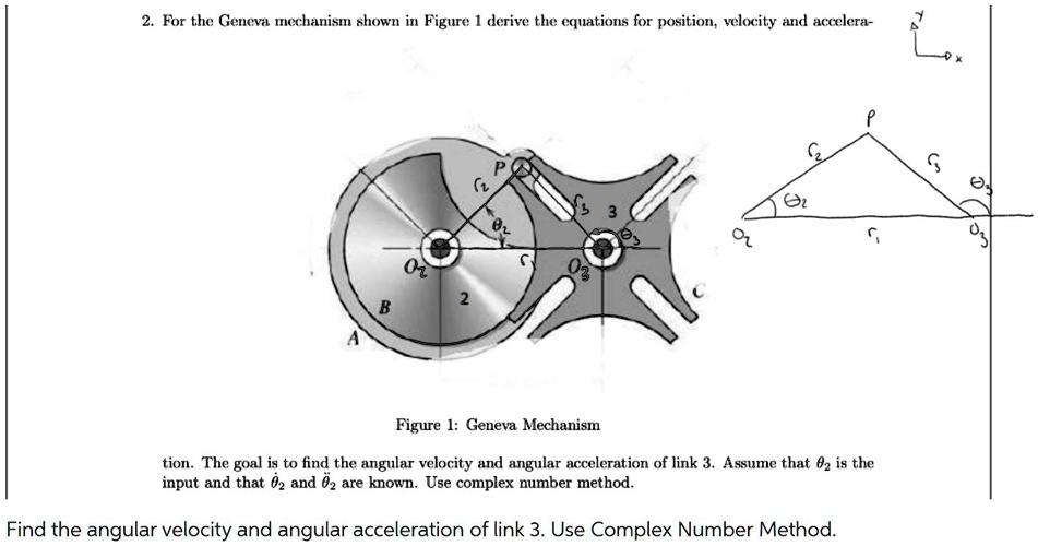 SOLVED: For the Geneva mechanism shown in Figurc derive the equations ... SOLVED: For the Geneva mechanism shown in Figurc derive the equations ...