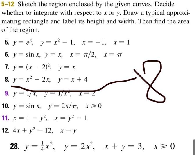 5 12 sketch the region enclosed by the given curves decide...