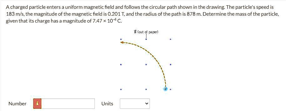 SOLVED: A charged particle enters a uniform magnetic field and follows the circular path shown ...