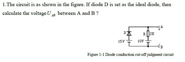 1. The circuit is as shown in the figure. If diode D is set as the ideal diode, then calculate ...