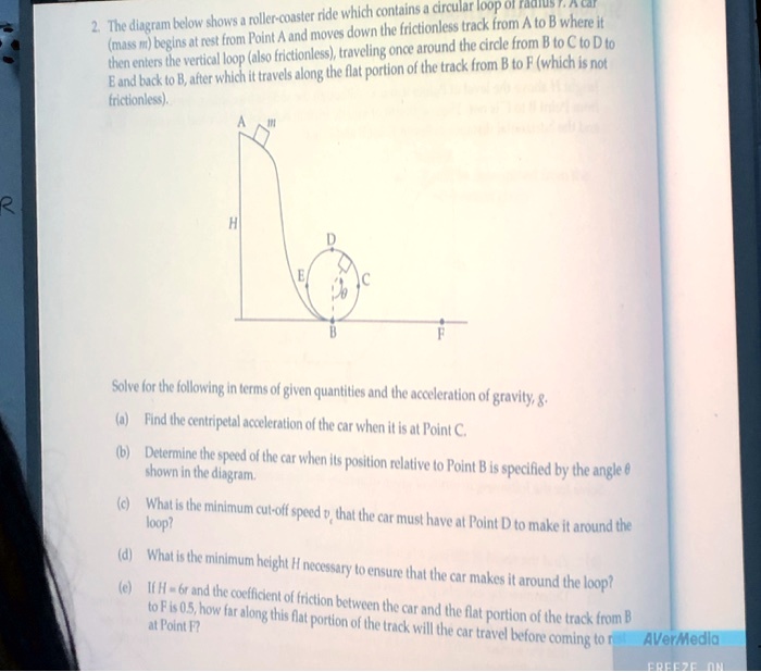 2. The diagram below shows a roller-coaster ride which contains a ...