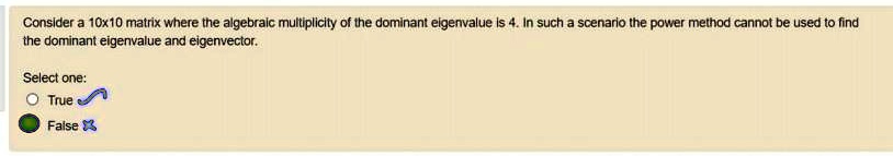 SOLVED: Consider a 10x10 matrix where the algebraic multiplicity of the ...