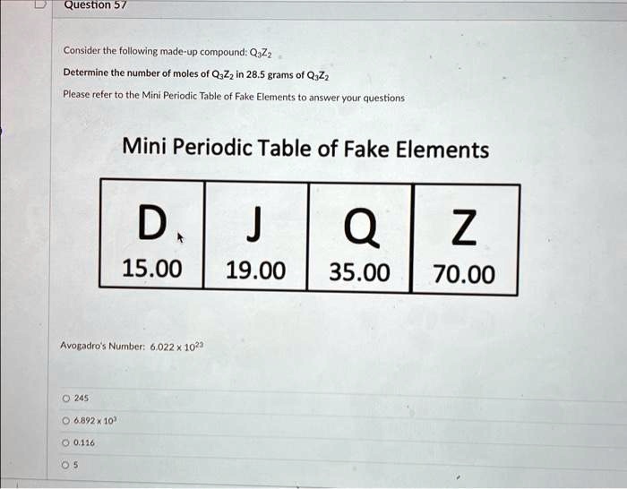 SOLVED: Consider the following made-up compound: QZz. Determine the ...