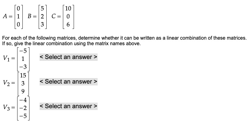 SOLVED: 10 A = B 2 For each of the following matrices, determine ...