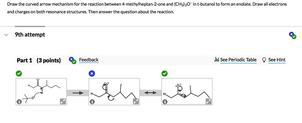 SOLVED: Draw the curved arrow mechanism for the reaction between 4 ...