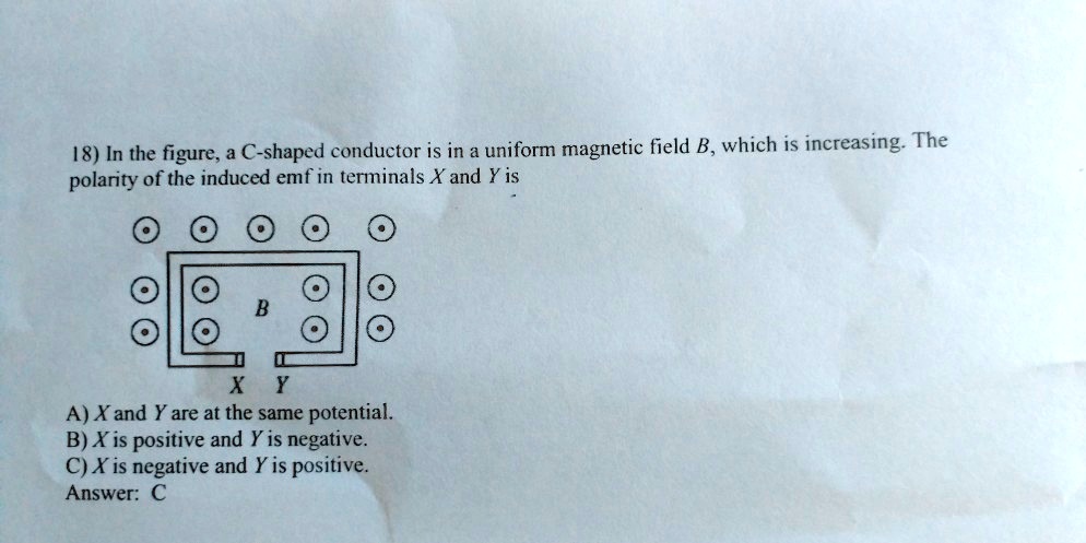 18 in the figure a c shaped conductor is in a uniform magnetic field b ...