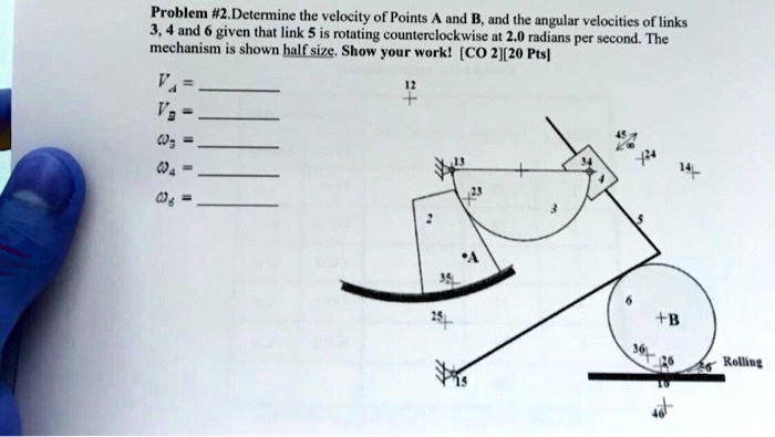 SOLVED: Problem #2: Determine the velocity of Points A and B, and the angular velocities of ...