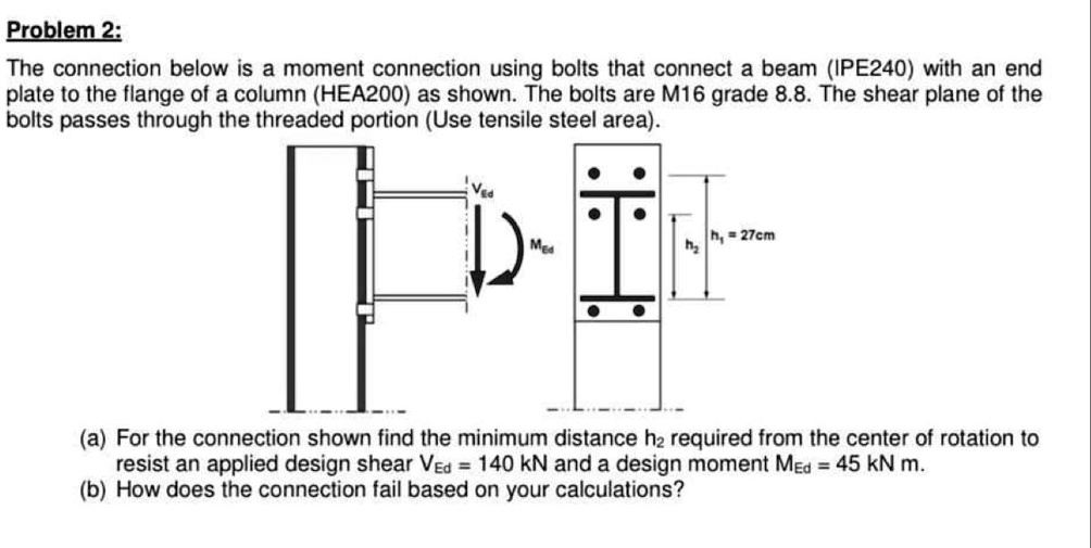 SOLVED: Problem 2: The connection below is a moment connection using ...