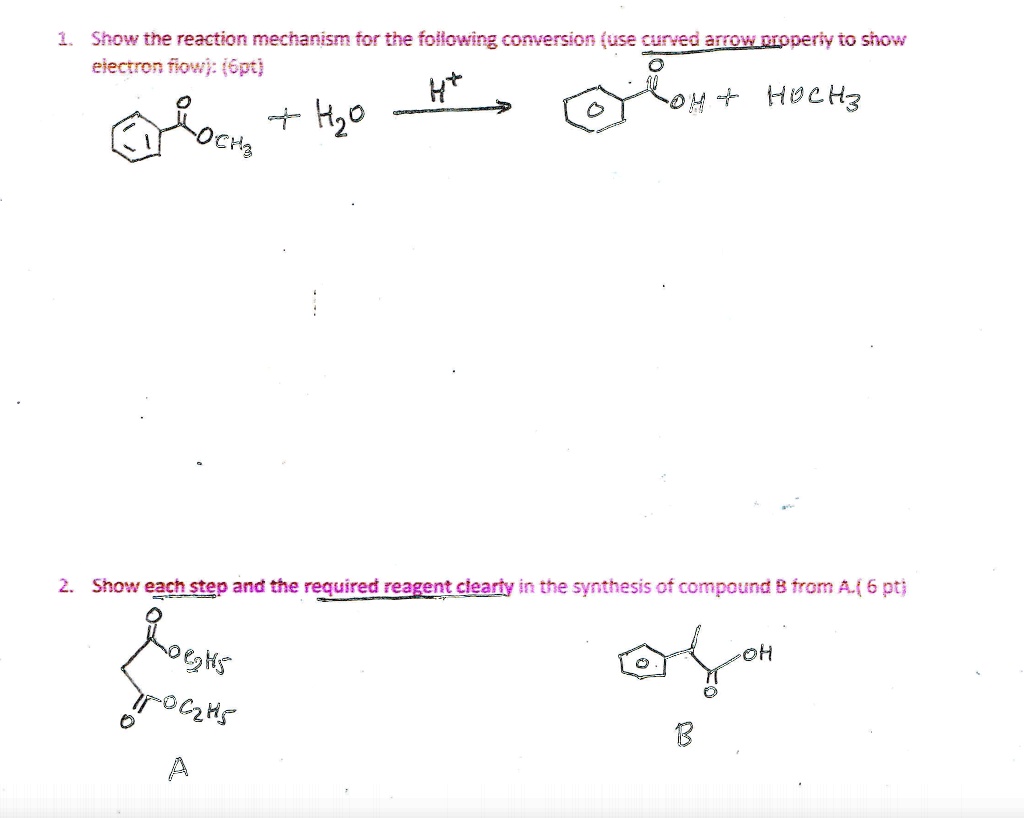 SOLVED: Show the reaction mechanism for the following conversion using ...