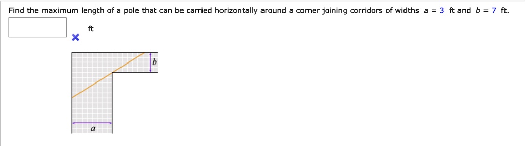 Find the maximum length of a pole that can be carried horizontally ...