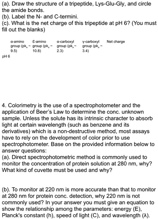 SOLVED: (a): Draw the structure of a tripeptide, Lys-Glu-Gly, and circle the amide bonds (b ...