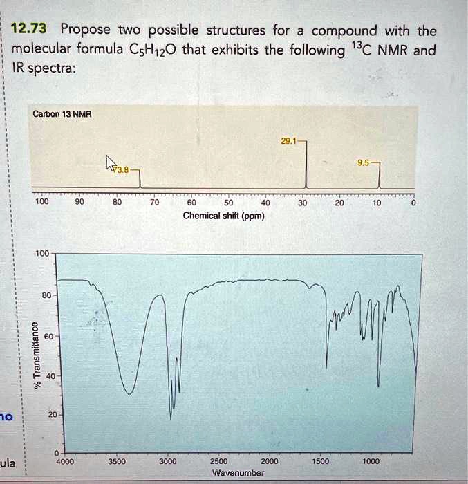 SOLVED: 12.73 Propose two possible structures for a compound with the ... SOLVED: 12.73 Propose two possible structures for a compound with the ...