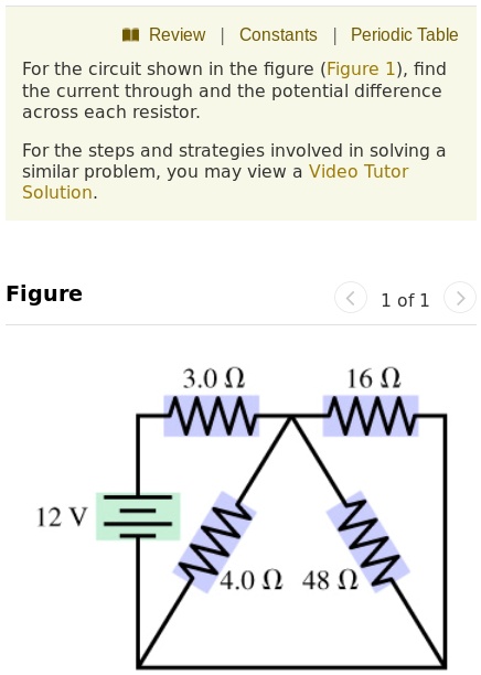 Review Constants Periodic Table For The Circuit Shown In The Figure Figure 1 Find The