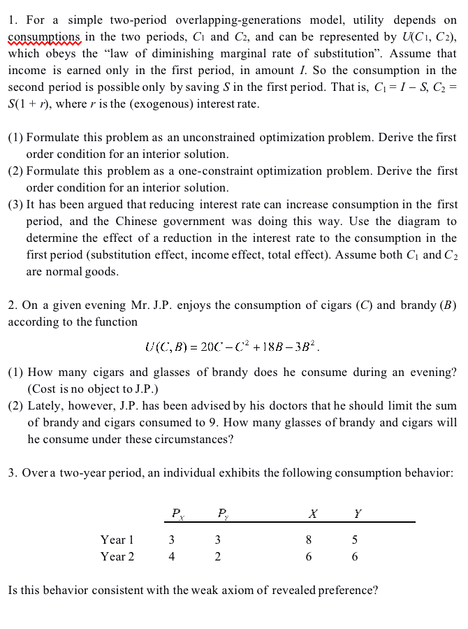 SOLVED: Microeconomic Theory SOLVED: Microeconomic Theory