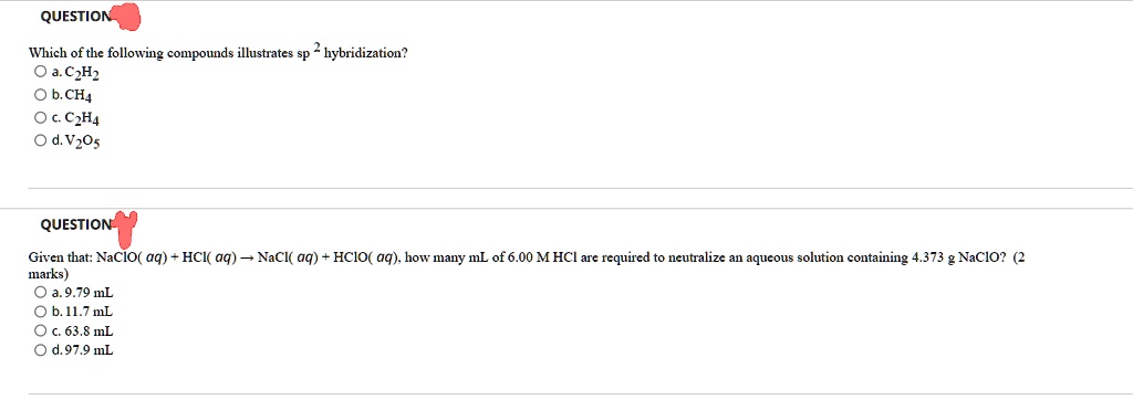 SOLVED:QUESTION Which of the following compounds illustrates sp ...