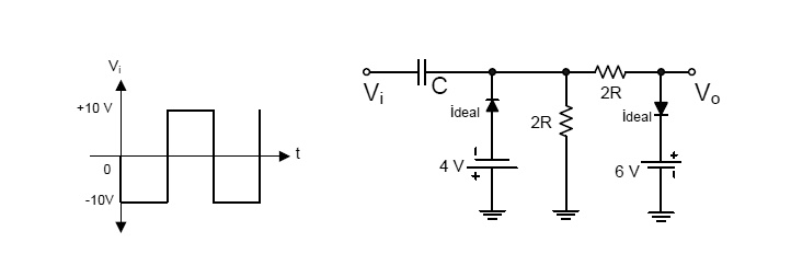 SOLVED: In the circuit given below, a clipper circuit is connected to the clamper output and C ...